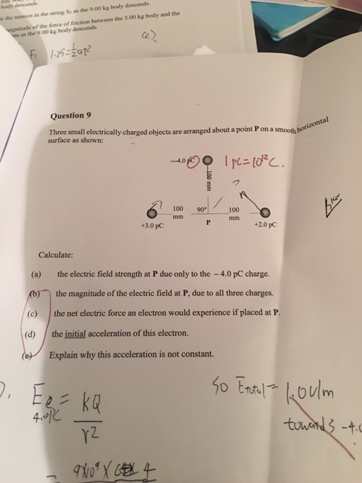 Solved Three small electrically charged objects are arranged | Chegg.com
