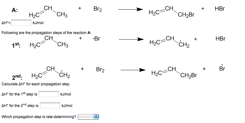 Solved Following are the propagation steps of the reaction | Chegg.com