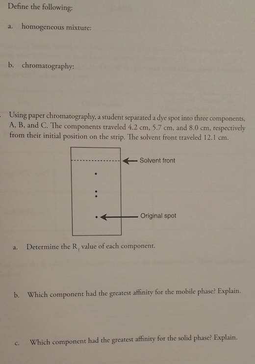 Solved Define the following: homogeneous mixture: | Chegg.com