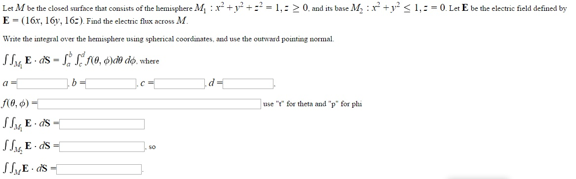 Solved Let M be the closed surface that consists of the | Chegg.com