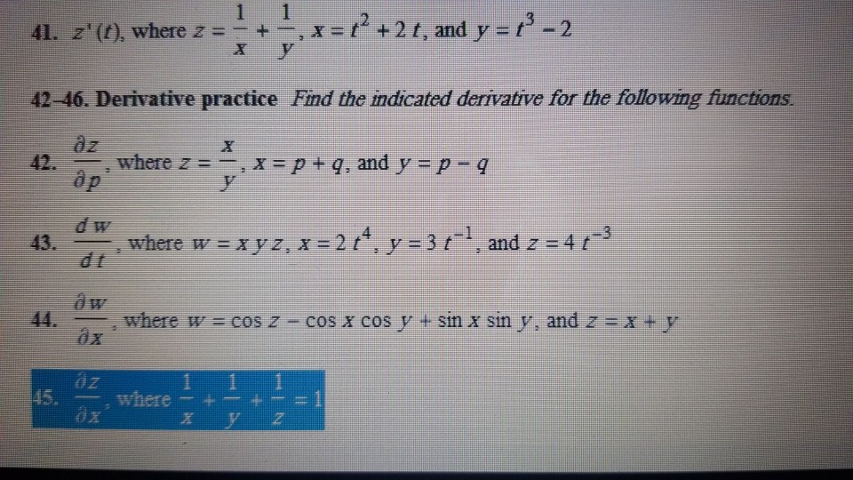 Solved 19-26. Chain Rule with several independent variables | Chegg.com