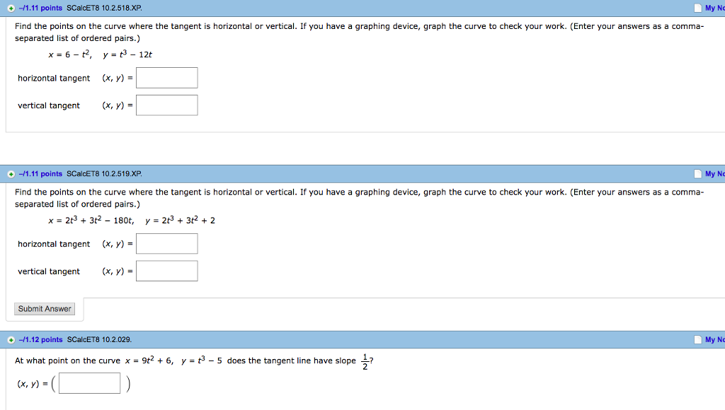 Solved 0 -1.11 points scalcET8 10.2.518.XP My NC E Find the | Chegg.com Solved 0 -1.11 points scalcET8 10.2.518.XP My NC E Find the | Chegg.com