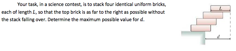 Solved Your task, in a science contest, is to stack four | Chegg.com
