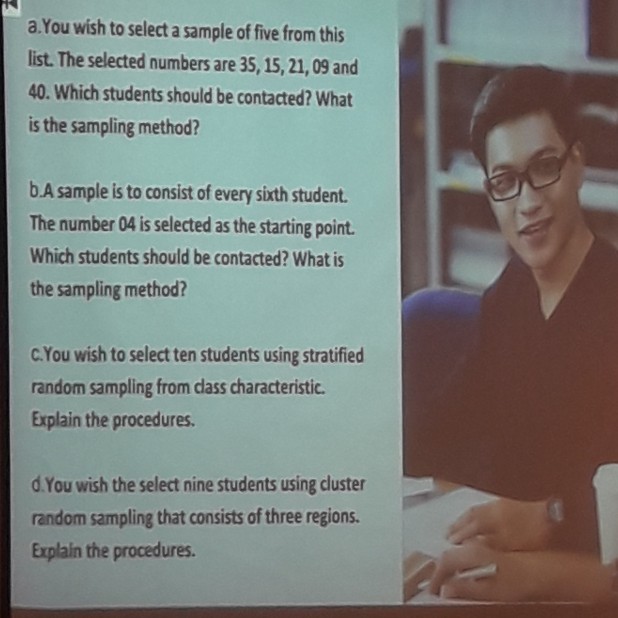 Solved #1. Following is a list of 40 English course students | Chegg.com