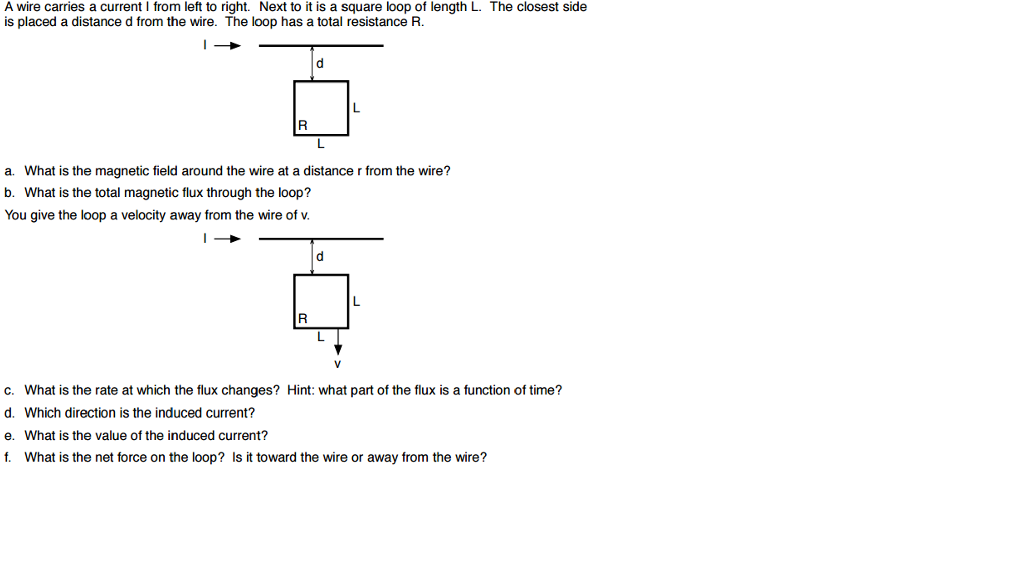 Solved A wire carries a current l from left to right. Next | Chegg.com
