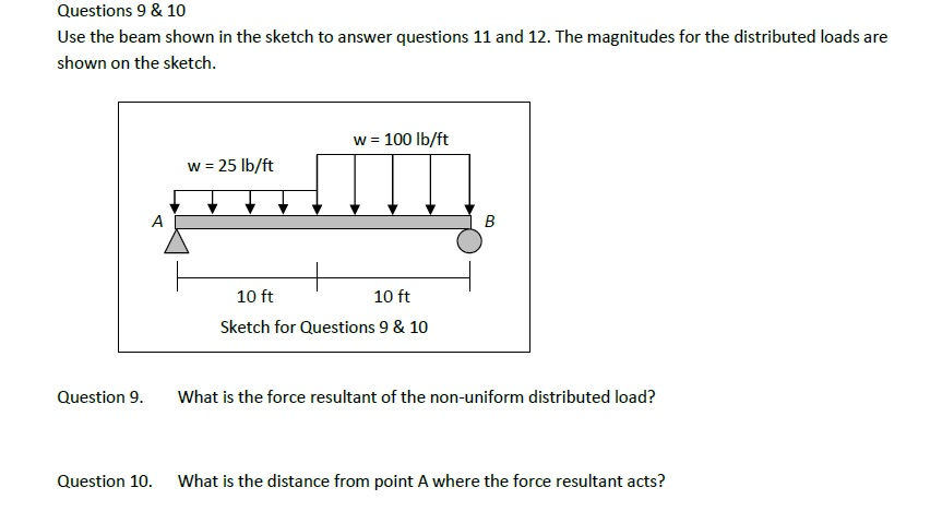 Solved Use the beam shown in the sketch to answer questions | Chegg.com