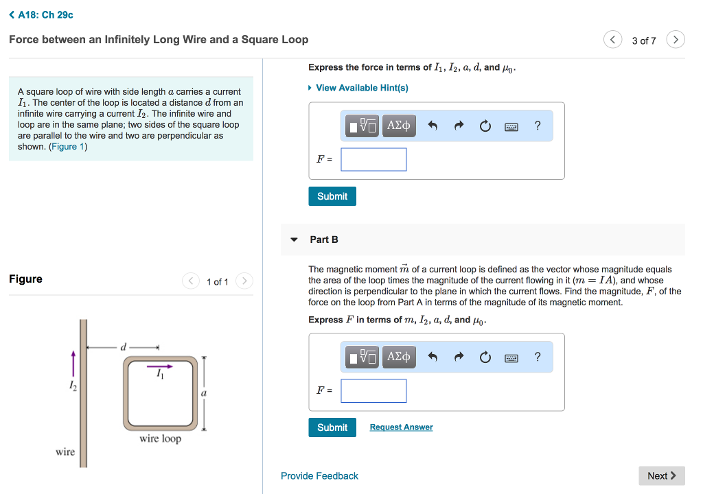 Solved KA18: Ch 29c Force between an Infinitely Long Wire | Chegg.com