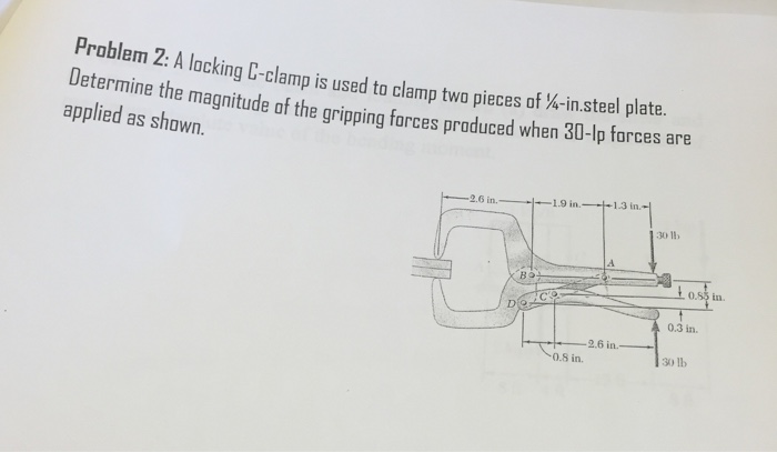 Solved A locking C-clamp is used to clamp two pieces of | Chegg.com