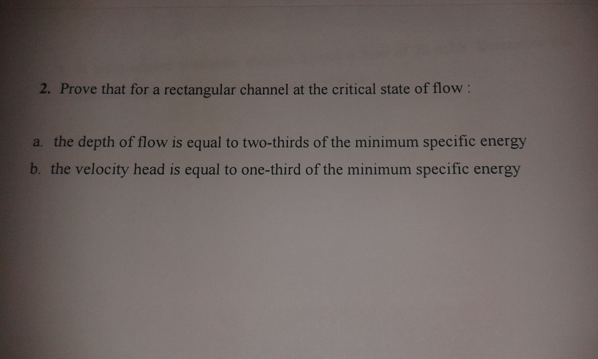 Solved Prove that for a rectangular channel at the | Chegg.com