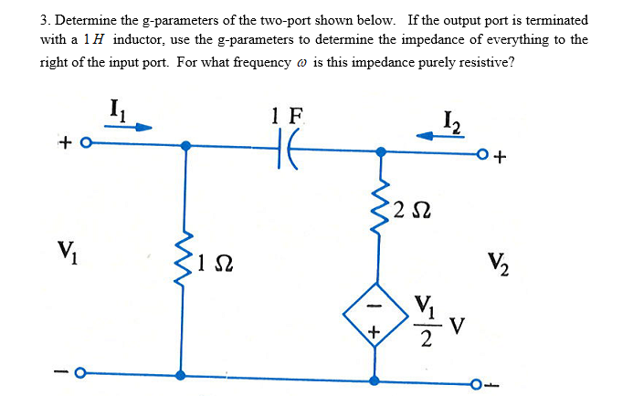 Solved 3. Determine the g-parameters of the two-port shown | Chegg.com