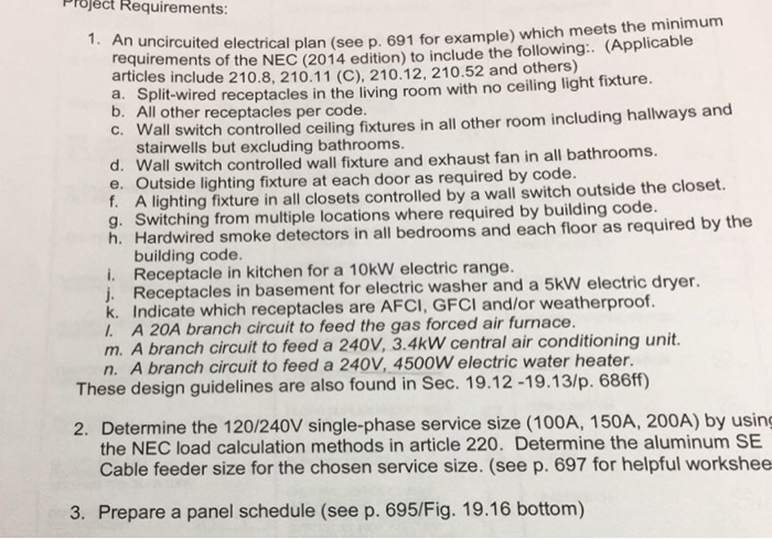 Solved NEC Standard Electrical Load Calculation for | Chegg.com
