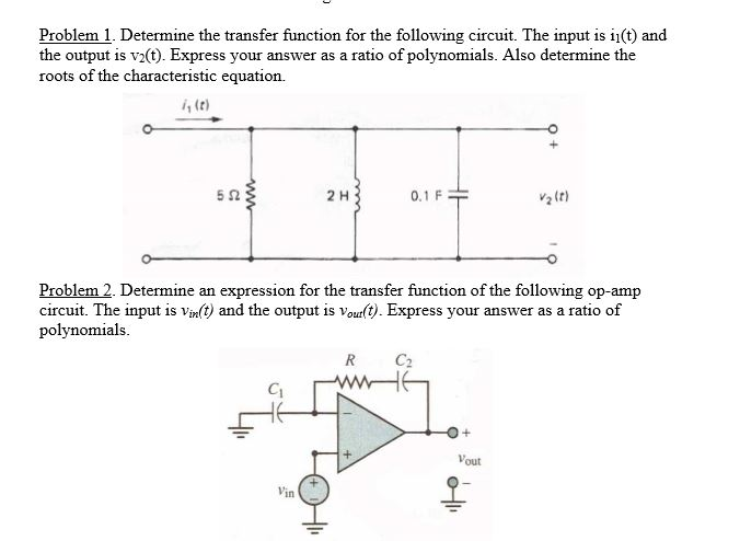 Solved Determine the transfer function for the following | Chegg.com