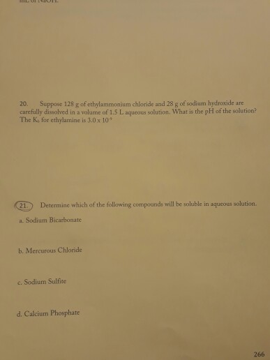 Solved 20. Suppose 128 g of ethylammonium chloride and 28 g | Chegg.com