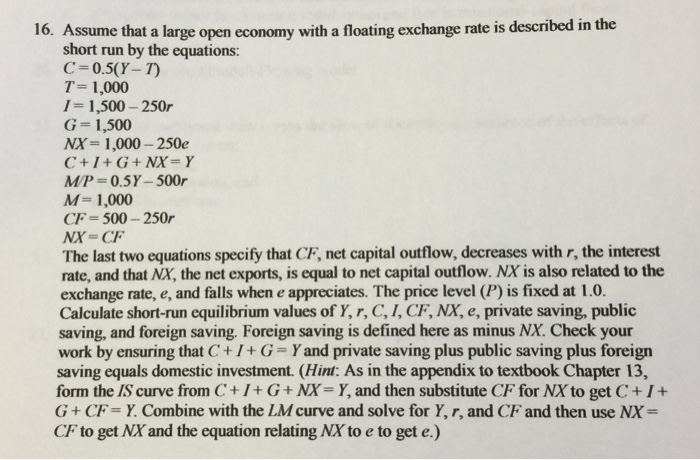 Solved Assume that a large open economy with a floating | Chegg.com