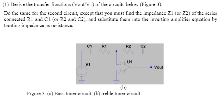 Solved Derive the transfer functions (Vout/V1) of the | Chegg.com