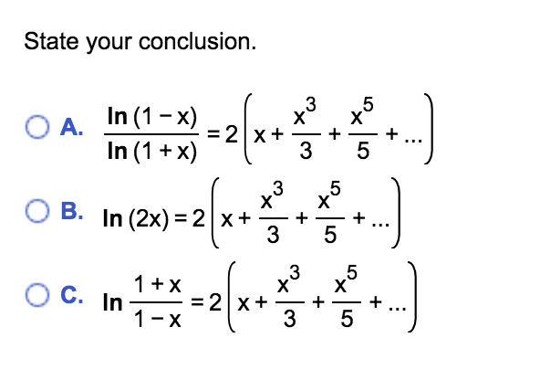 Solved Replace x by minusx in the Taylor series for ln left | Chegg.com