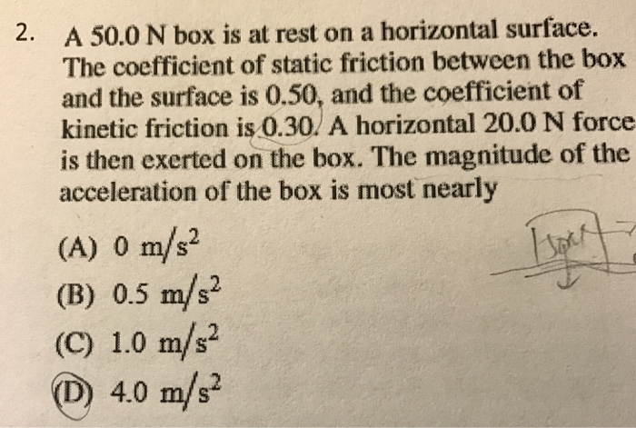 Solved A 50.0 N box is at rest on a horizontal surface. The | Chegg.com