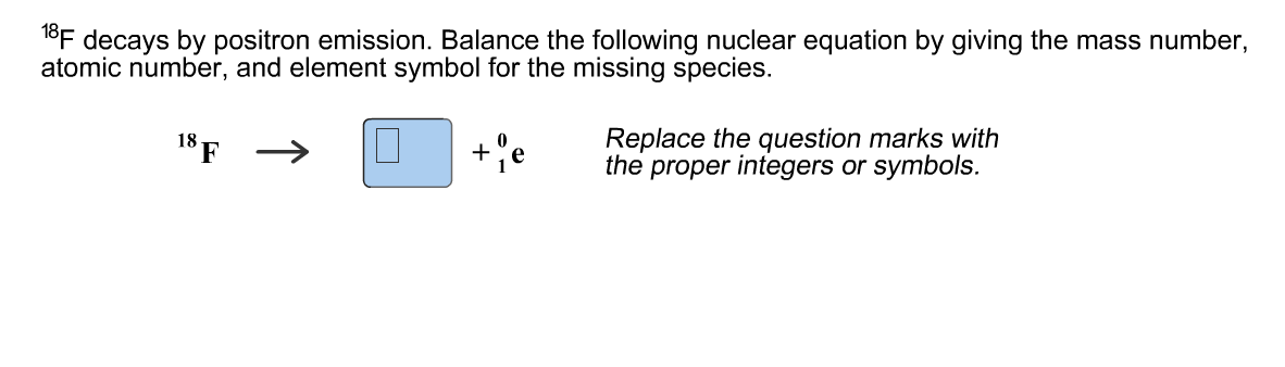 Positron Emission Equation