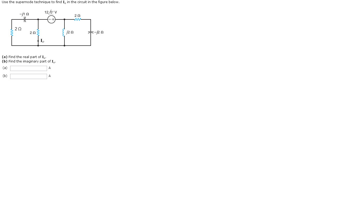 Solved Use the supernode technique to find Io in the circuit | Chegg.com