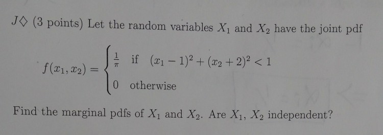 Solved Let the random variables X_1 and X_2 have the joint | Chegg.com Solved Let the random variables X_1 and X_2 have the joint | Chegg.com