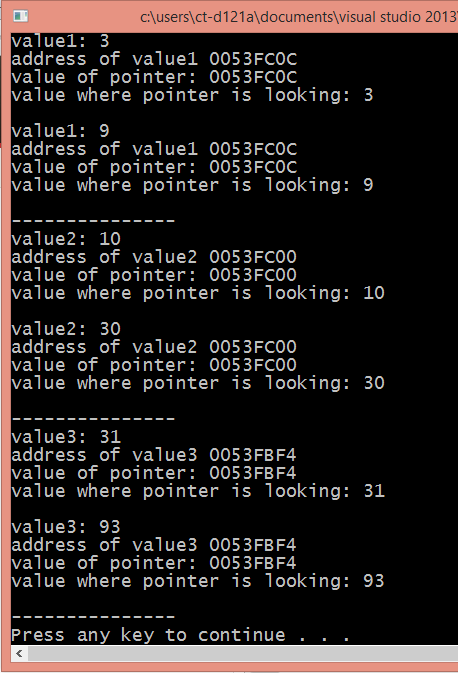 Solved C++ programming Pointers Create a program that | Chegg.com