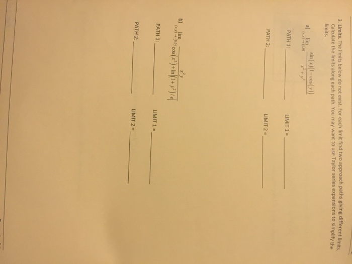 Solved Limits. The limits below do not exist. For each limit | Chegg.com