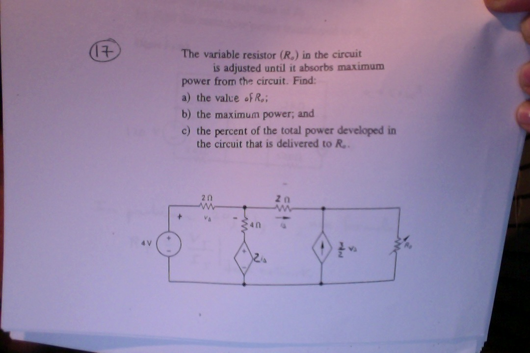 Solved The variable resistor (R0) in the circuit is adjusted | Chegg.com