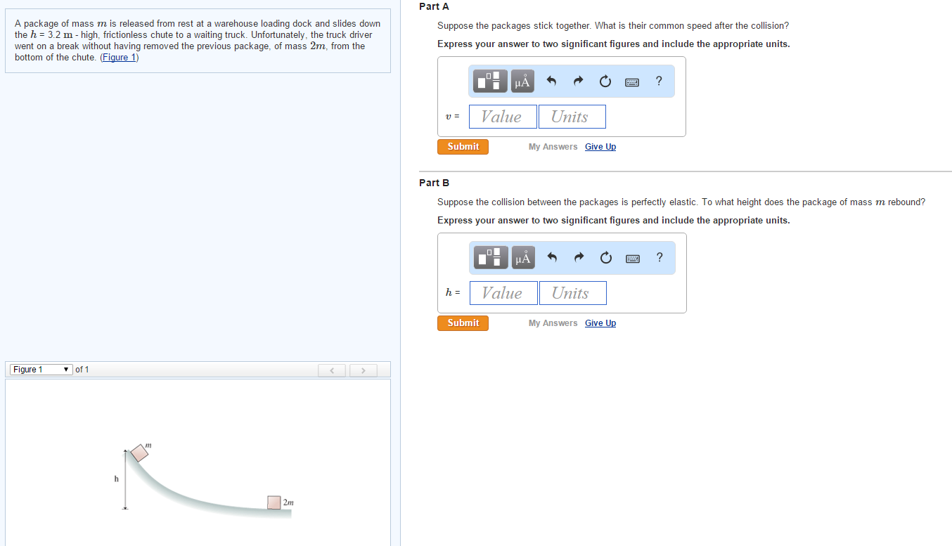 Solved A package of mass m is released from rest at a | Chegg.com