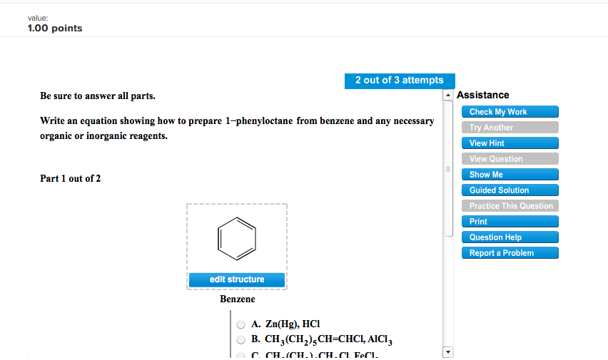 Solved write equations showing how to prepare 1-phenyloctane | Chegg.com