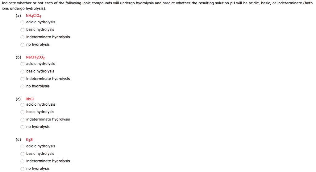 Solved Indicate whether or not each of the following ionic | Chegg.com