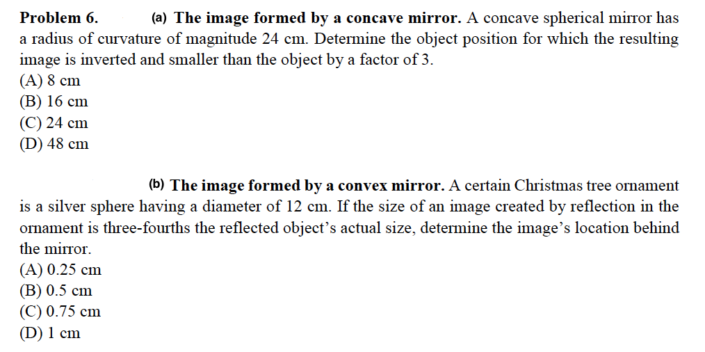 Solved (a) The image formed by a concave mirror. A concave | Chegg.com