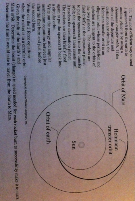 Solved The most efficient way to send a spacecraft from the | Chegg.com