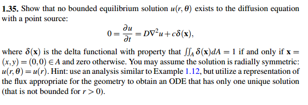 Solved Show that no bounded equilibrium solution u (r, | Chegg.com