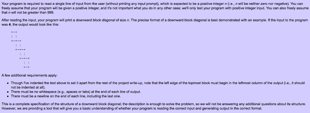 Solved Your program is required to read a single line of | Chegg.com