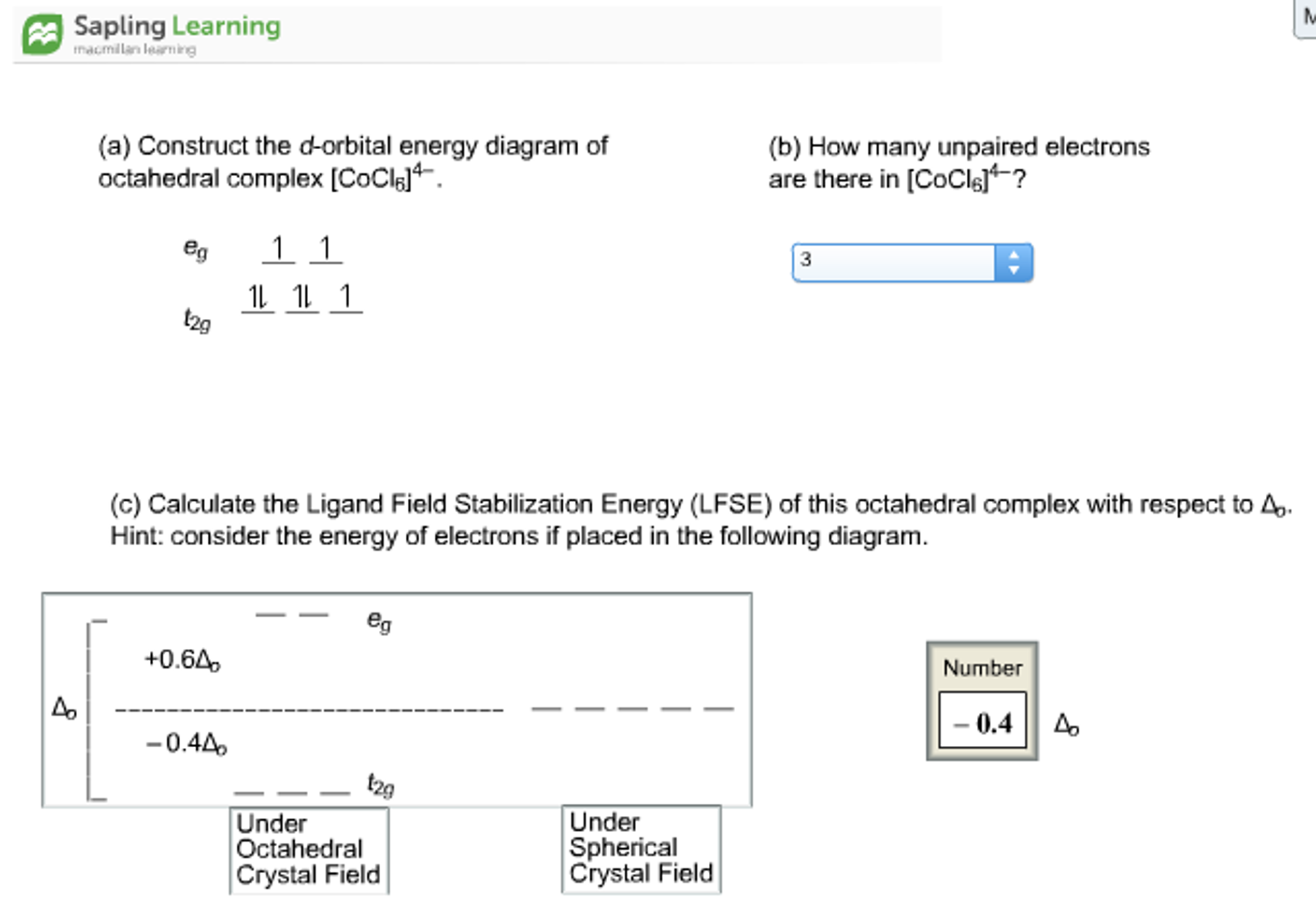 Solved [CoCl6]4– Calculate the Ligand | Chegg.com