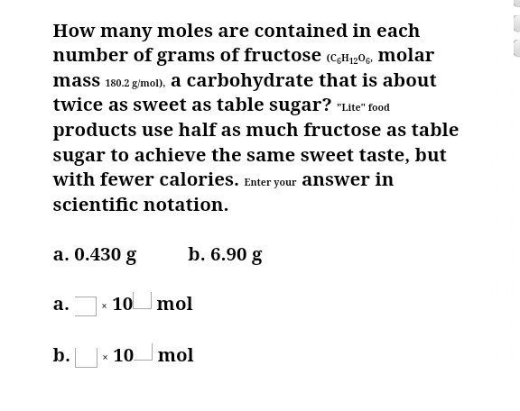 Solved How many moles are contained in each number of grams | Chegg.com