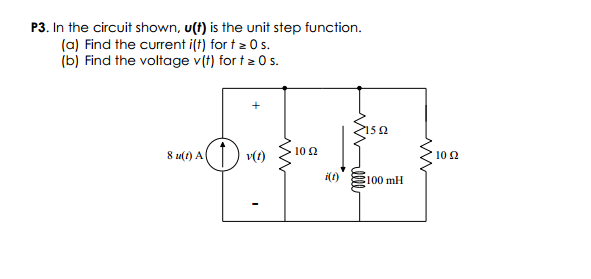 Solved In the circuit shown, u(t) is the unit step function. | Chegg.com