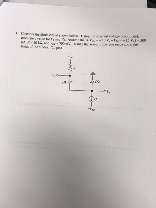 Solved Consider the diode circuit shown below. Using the | Chegg.com