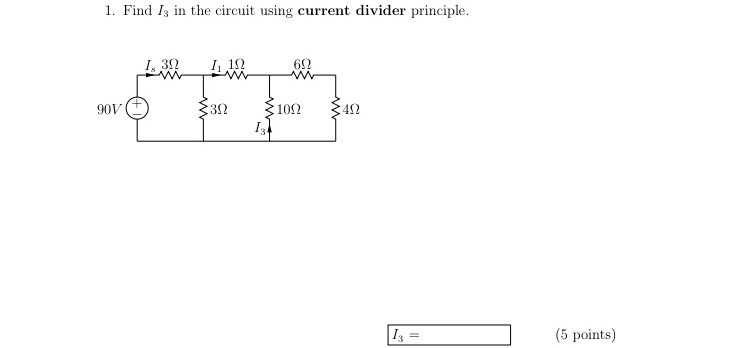 Solved 1. Find Is in the circuit using current divider | Chegg.com