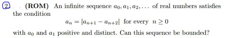 Solved 2 (ROM) An infinite sequence ao, a1, a2,... of real | Chegg.com