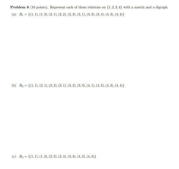 Solved Problem 8 (10 points). Represent each of these | Chegg.com Solved Problem 8 (10 points). Represent each of these | Chegg.com