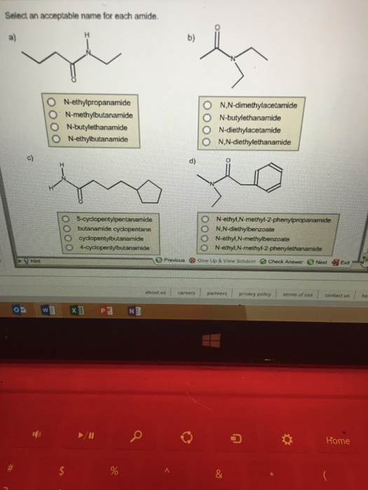 Solved Select an acceptable name for each amide. | Chegg.com