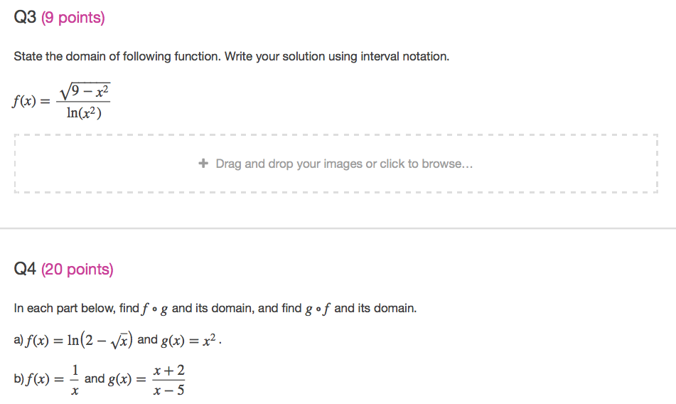 Solved (.) 3 (9 points) State the domain of following | Chegg.com