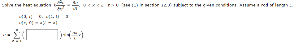 Solved Solve the heat equation k delta^2 u/delta x^2=delta | Chegg.com