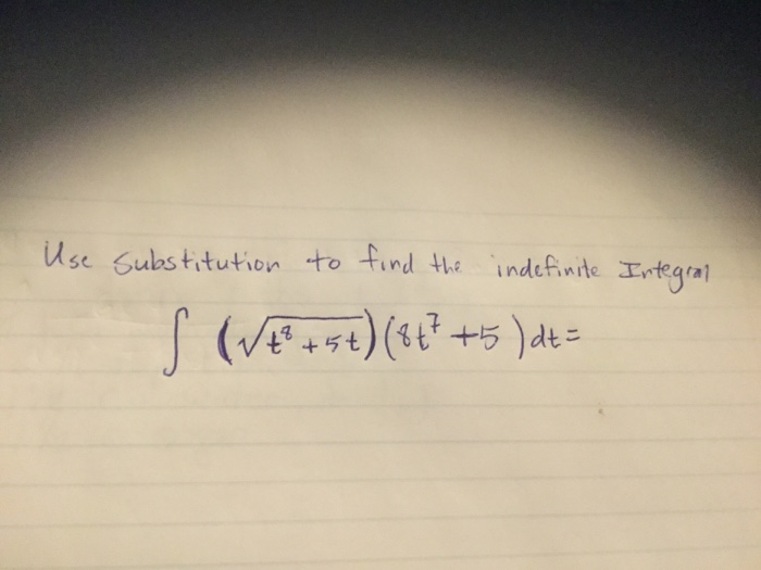 Solved Use substitution to find the indefinite integral | Chegg.com