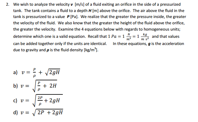 Solved We wish to analyze the velocity v [m/s] of a fluid | Chegg.com