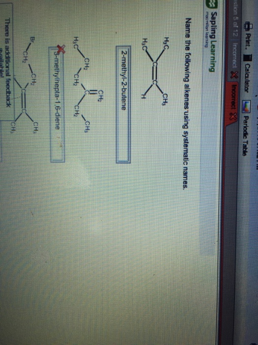 Solved Name the following alkenes using systematic names. | Chegg.com