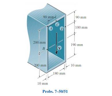Solved a shear force of V = 300 kN is applied to the box | Chegg.com