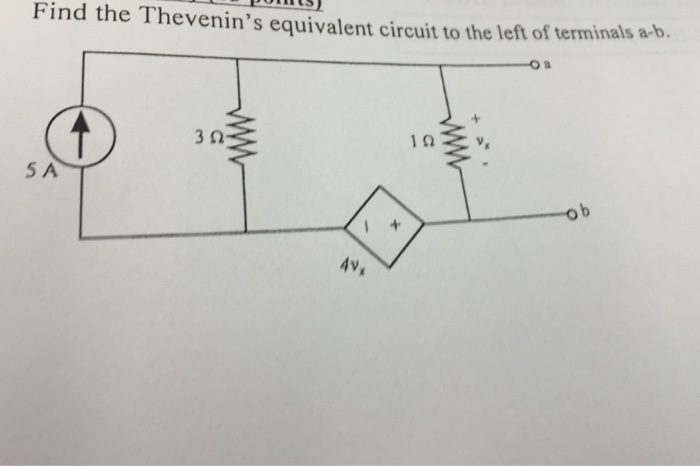 Solved Find the Thevenin's equivalent circuit to the left of | Chegg.com