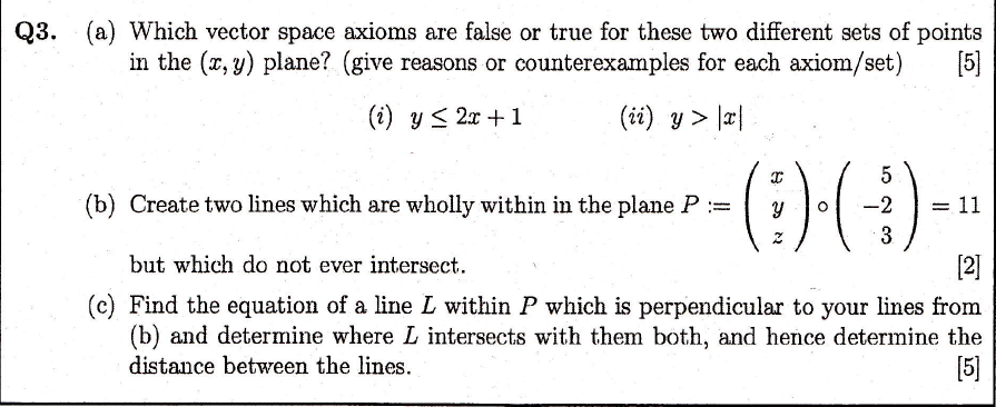 Solved Which vector space axioms are false or true for these | Chegg.com